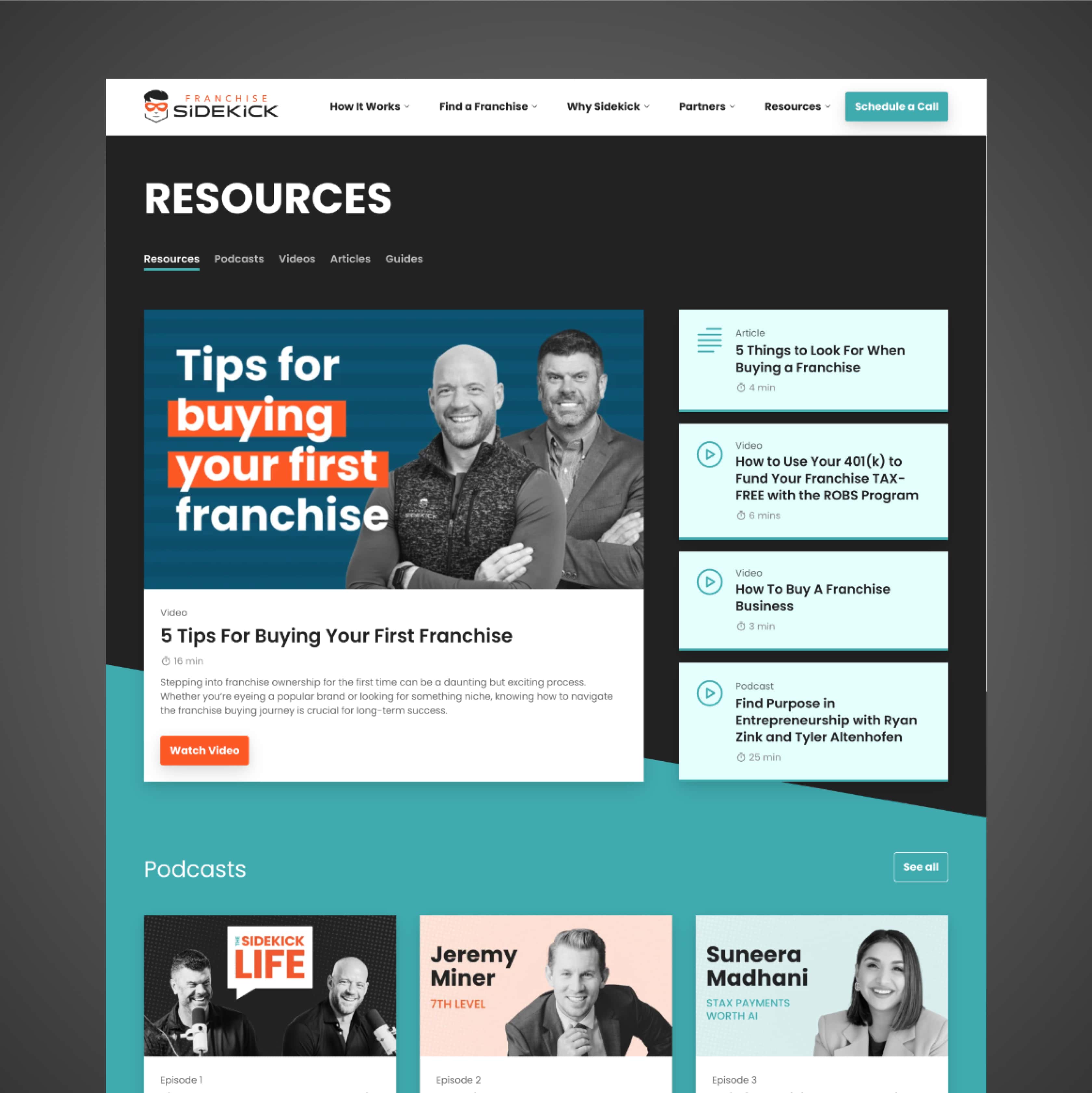 Website Redesign Example – Franchise Sidekick